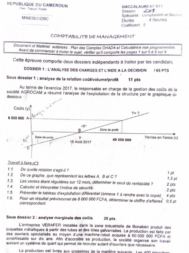 Sujet CM Bacc CG 2018 | PDF