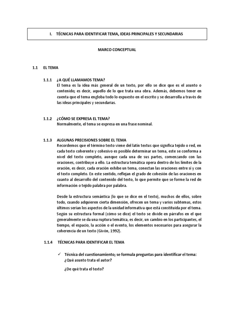 Técnicas para Identificar el Tema Textual | PDF | Plutón | Planetas