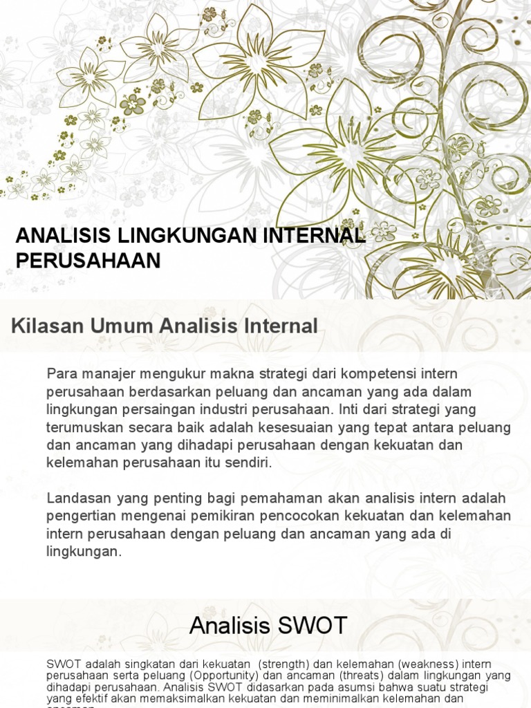 Analisa Lingkungan Internal Perusahaan | PDF