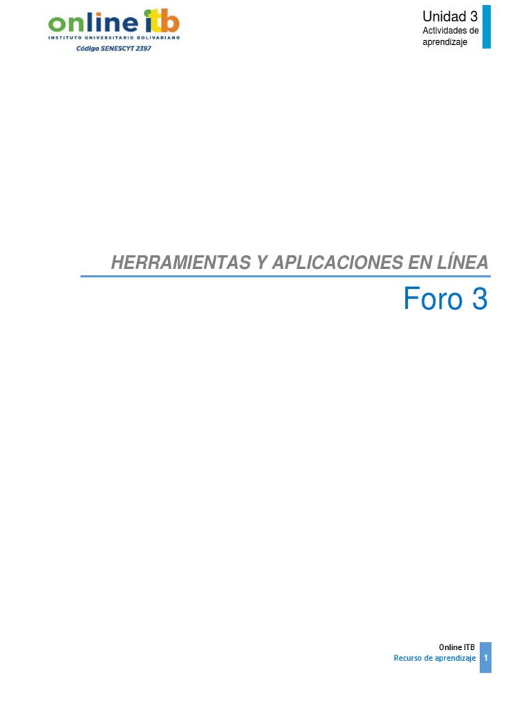 Foro 3 | Descargar gratis PDF | Foro de Internet | Aprendizaje