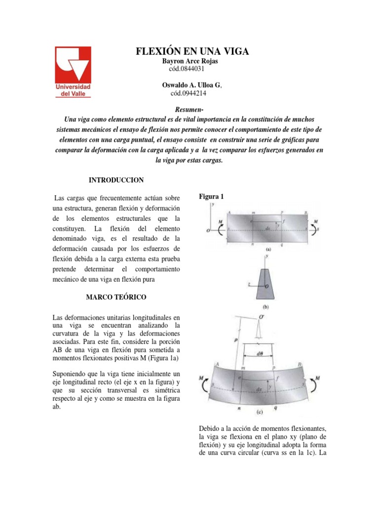 Flexion en Una Viga | PDF | Viga (Estructura) | Doblar