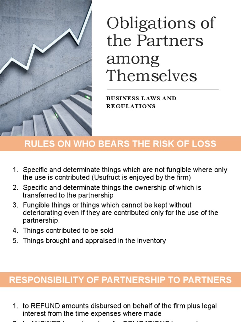Business Law and Regulations Obligations of The Partners Among ...