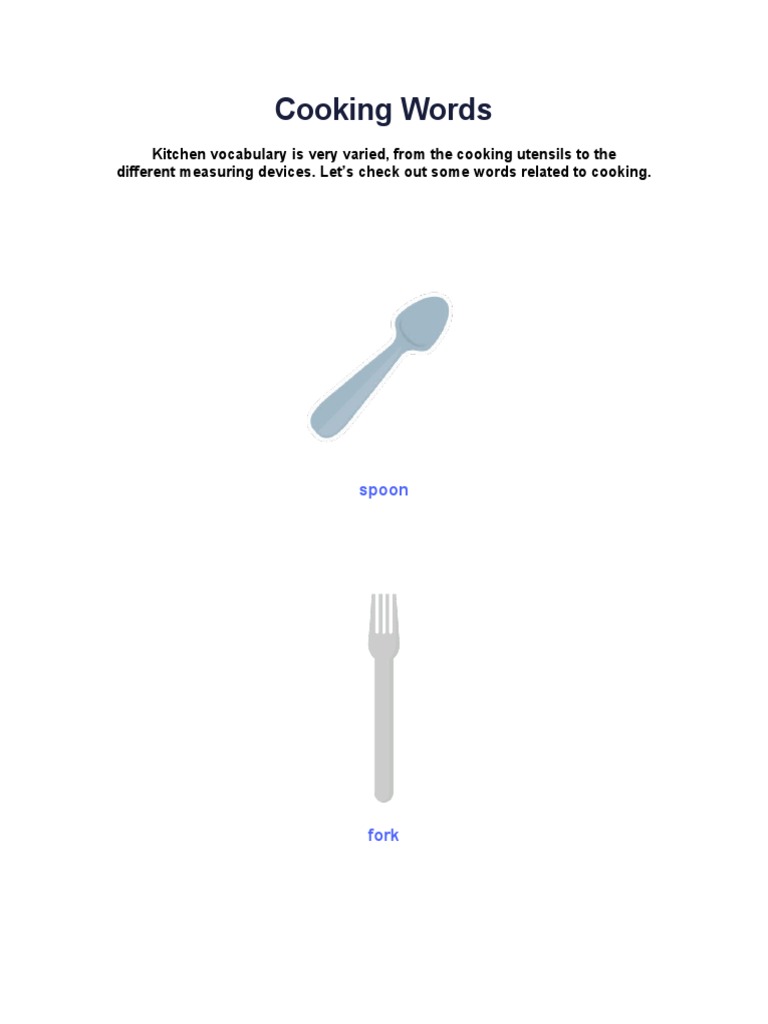 Essential Cooking Vocabulary Guide | PDF