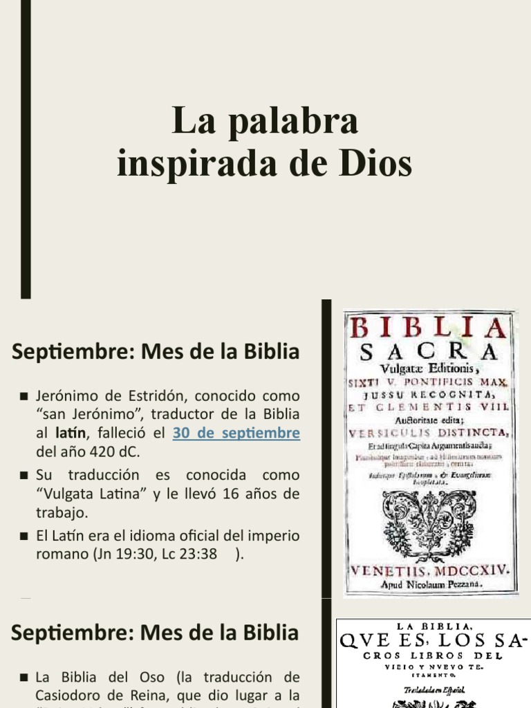 La Palabra Inspirada de Dios | PDF | Biblia | Cristo (título)
