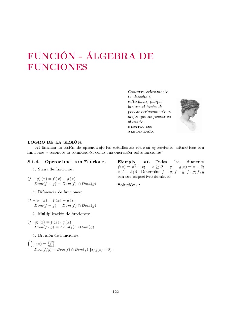 S11 s2+-+ALGEBRA+DE+FUNCIONES | PDF | Objetos matemáticos | Matemáticas