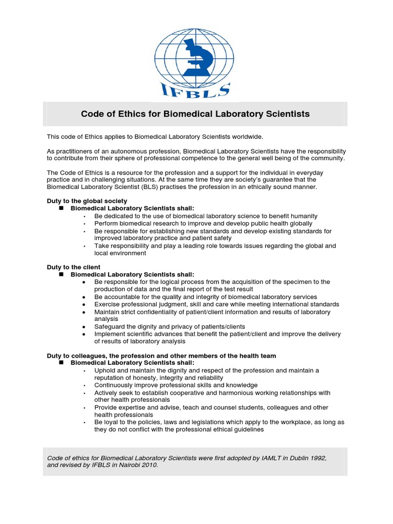 Code of Ethics | Download Free PDF | Profession | Laboratories