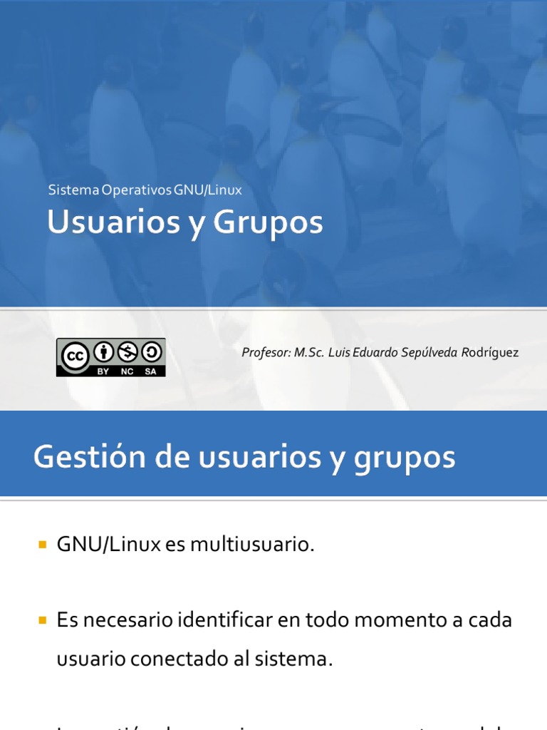 Usuarios y Grupos en GNU/Linux | PDF | Usuario (informática) | Archivo de computadora