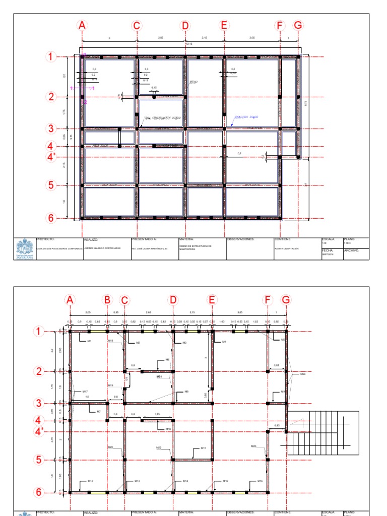 Ejemplo Planos Mampostería Confinada | PDF