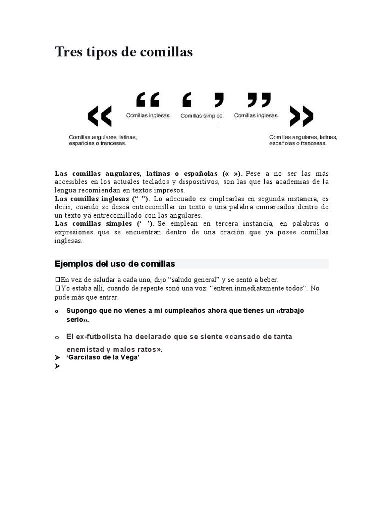 Tres Tipos de Comillas | PDF