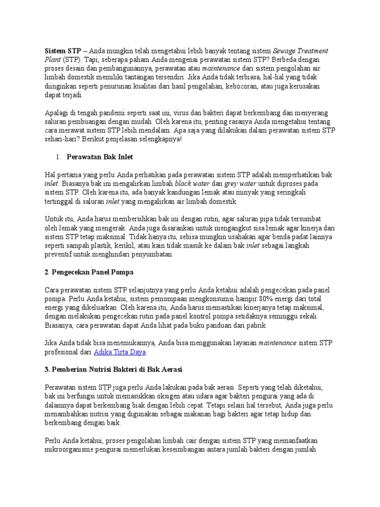 Perawatan Efektif Sistem STP | PDF