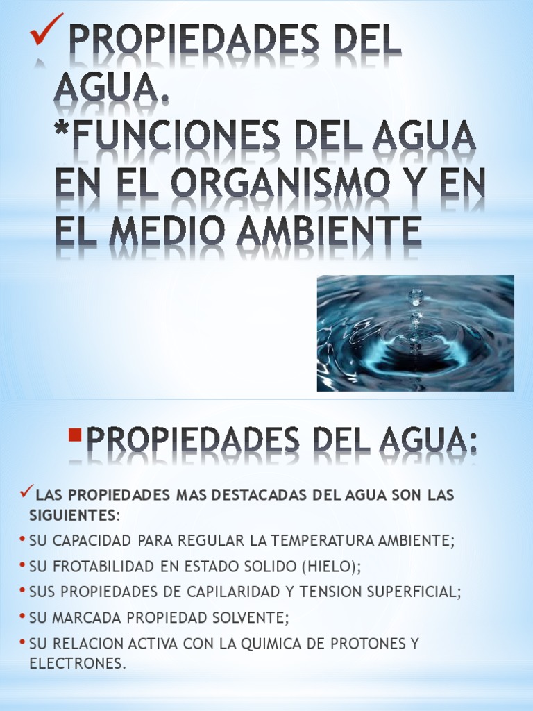 Propiedades Del Agua1 | PDF | Agua | Propiedades del agua
