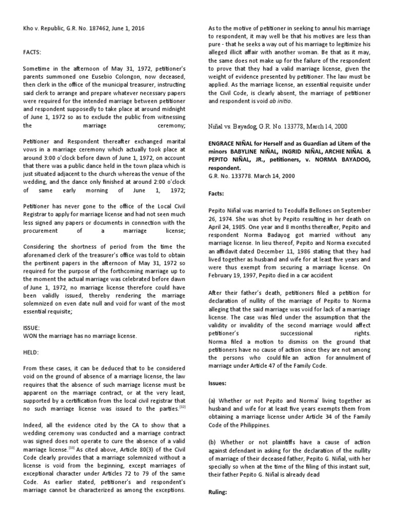 Cases | PDF | Annulment | Marriage