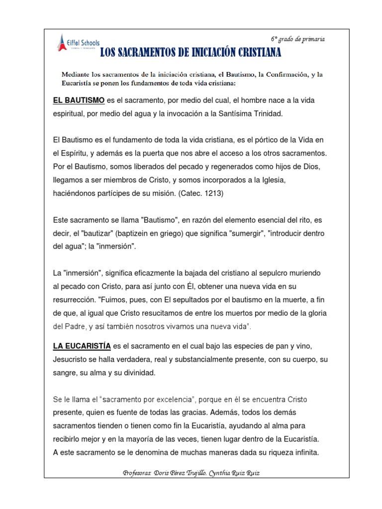 Sacramentos de Iniciación Cristiana | PDF | Sacramentos | Bautismo