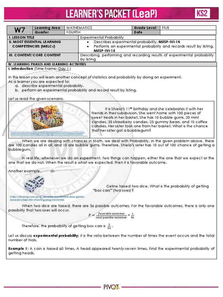 Experimental Probability Lesson Teaches Descriptions, Calculations, and ...
