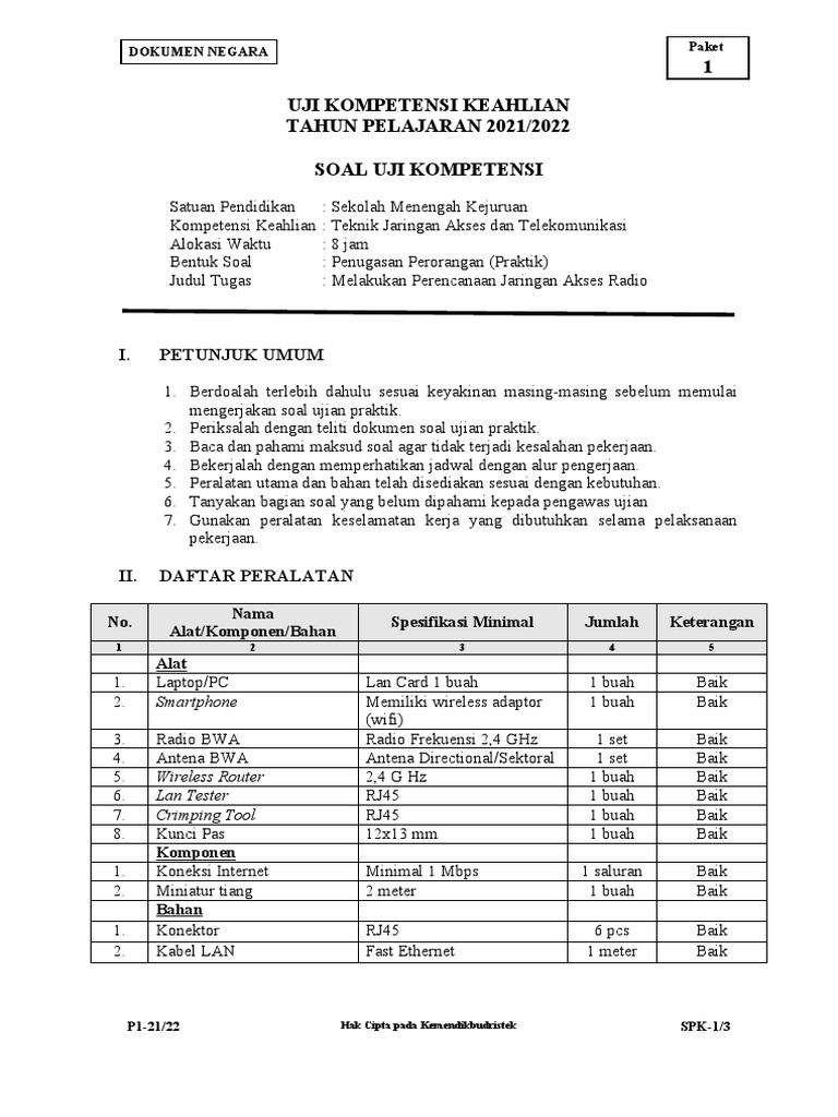 Ujian Praktik Jaringan SMK | PDF | Teknologi & Rekayasa