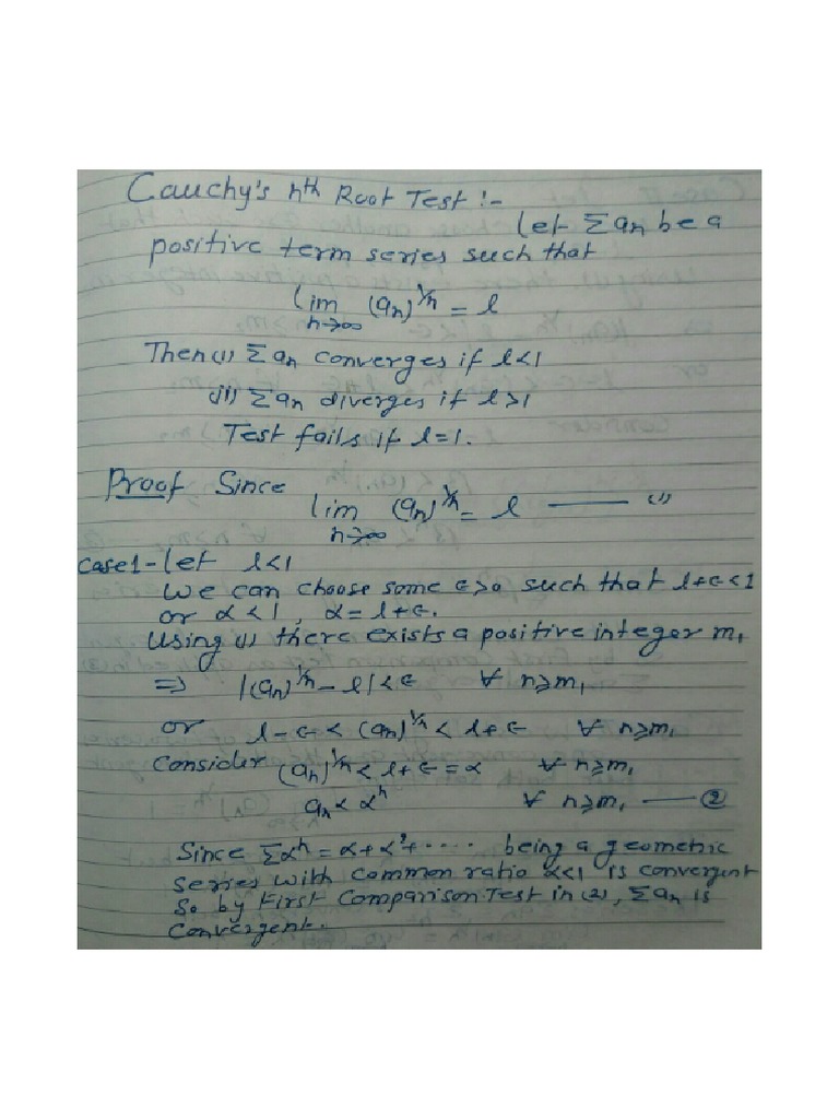 Cauchy's NTH Root Test With Example | PDF