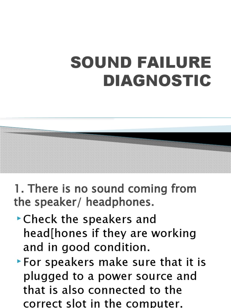 Sound Failure Diagnostic | PDF | Computers | Technology & Engineering