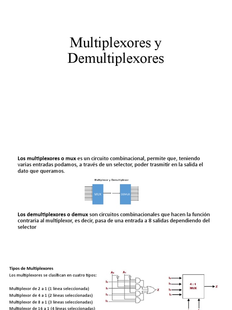 Multiplexores y Demultiplexores | PDF | Ingeniería Electrónica ...