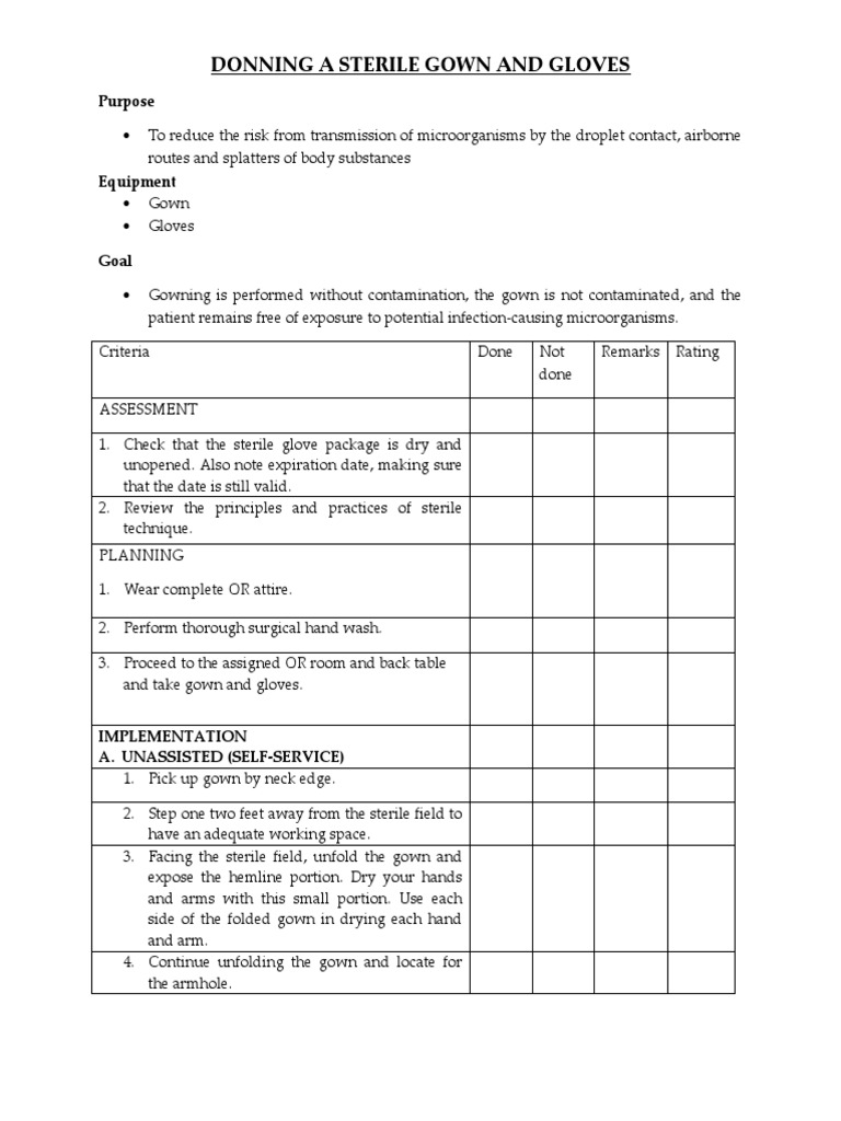 Sterile Gowning and Gloving Guide | PDF | Hand | Glove