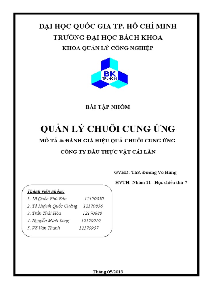 (123doc) - Mo-Ta-Va-Danh-Gia-Hieu-Qua-Chuoi-Cung-Ung-Cong-Ty-Dau-Thuc-Vat-Cai-Lan | PDF