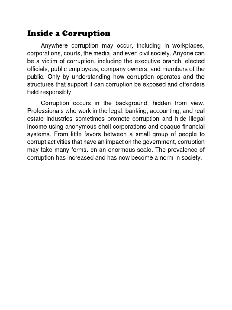 Inside A Corruption | PDF