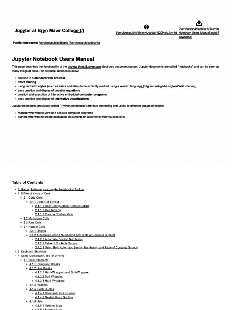 Jupyter Notebook Users Manual | PDF
