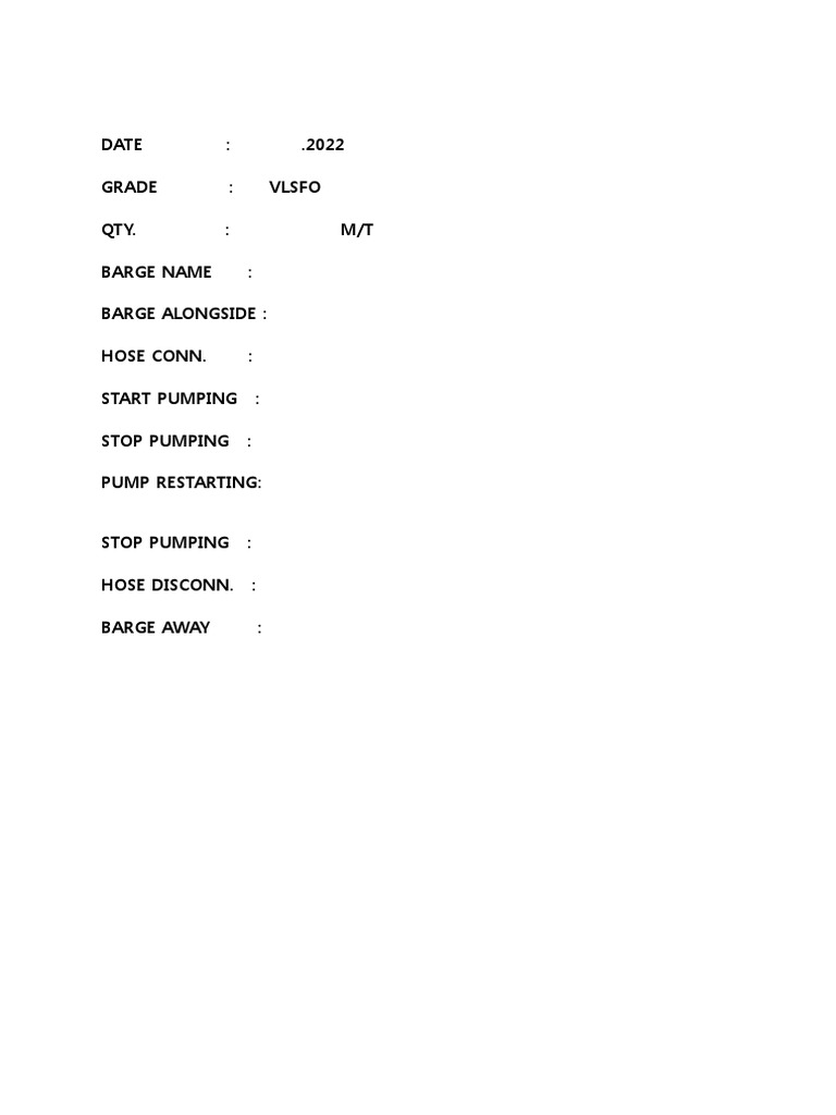 Bunker Time Logreport | PDF