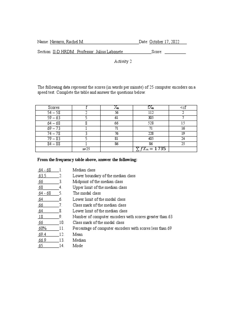 Rama Daryl Marie C. Module 5 Bustat Elestat Act. 2 | PDF