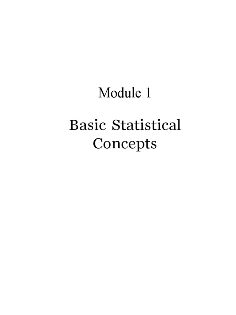 Module1 Basic Statistical Concepts Pdf Statistics Sampling