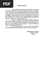 My Personal Goal For Work Immersion | PDF