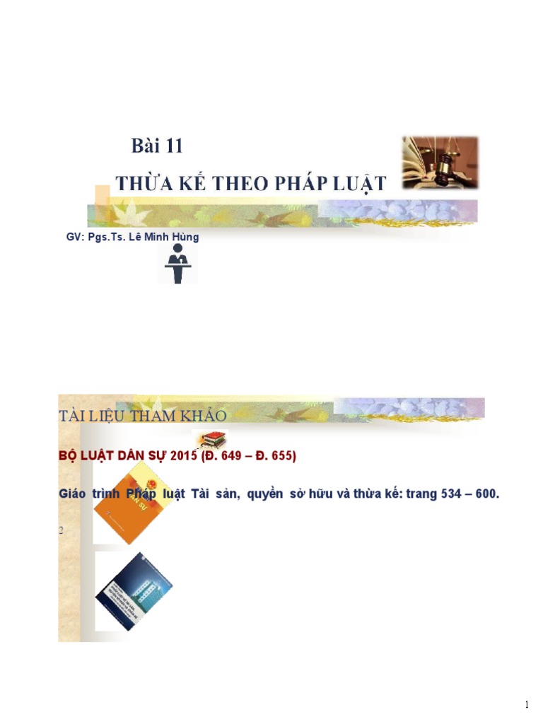 Bai 11 - Thua Ke Theo PL - Thanh Toan & Phan Chia Di San | PDF