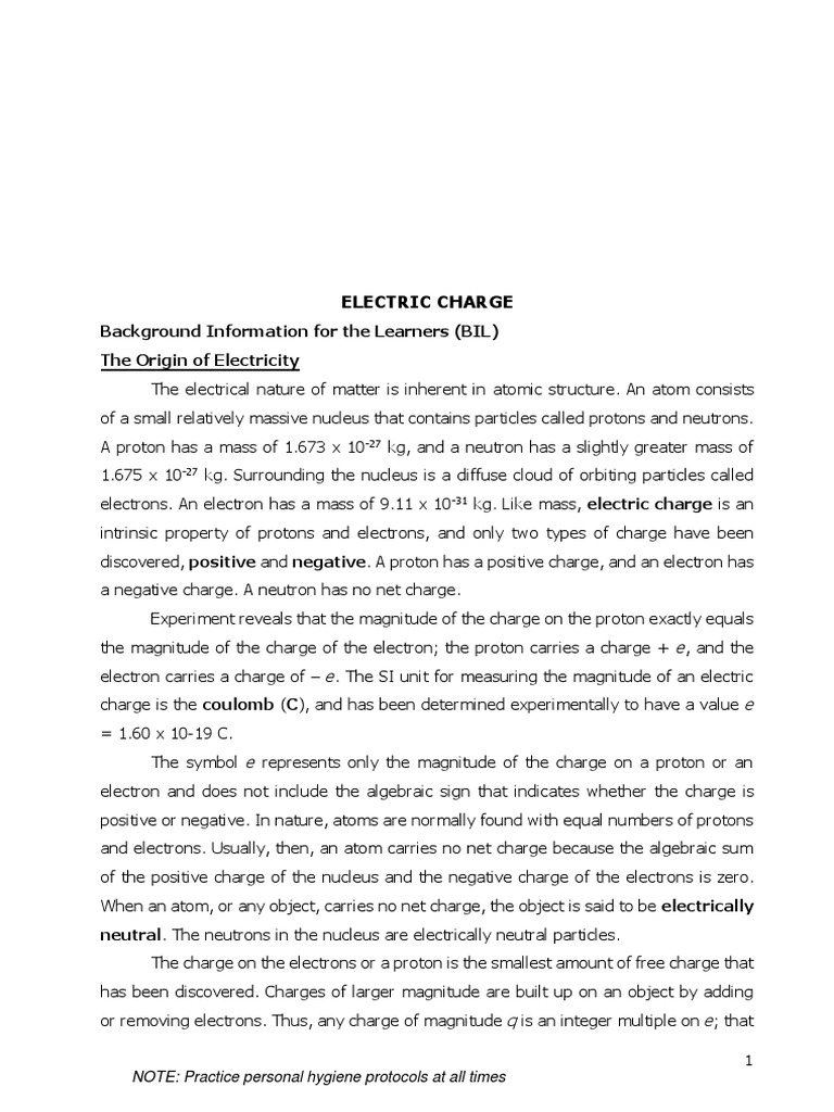 General Physics 2 LAS Quarter 3 | PDF | Electric Charge | Electrostatics