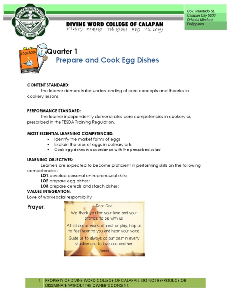 Module 34 Tle 10 | PDF | Egg As Food | Refrigerator