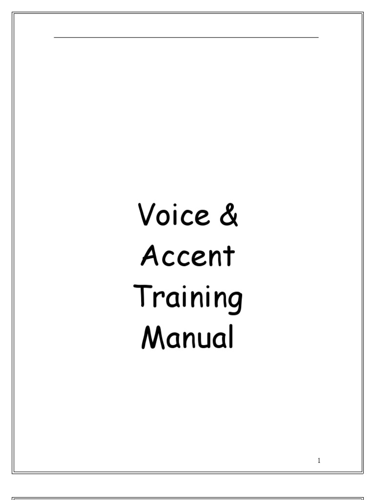 Voice and Accent Training Manual | PDF | Vowel | Consonant