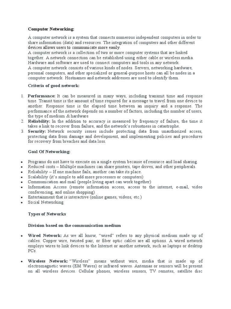 DCN NOTES for COURSE FILE | PDF | Computer Network | Network Topology