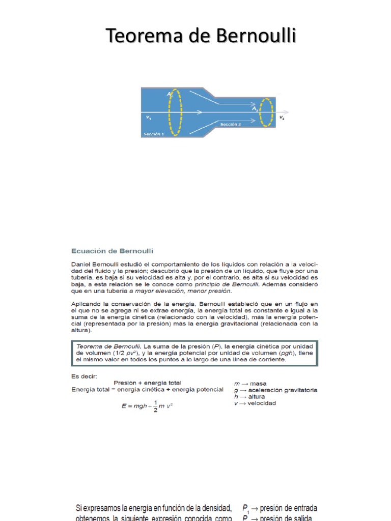 Ecuacion de Bernoulli | PDF