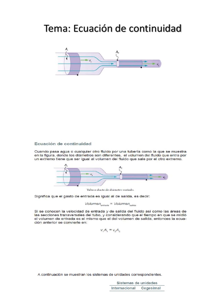 Ecuacion de Continuidad | PDF