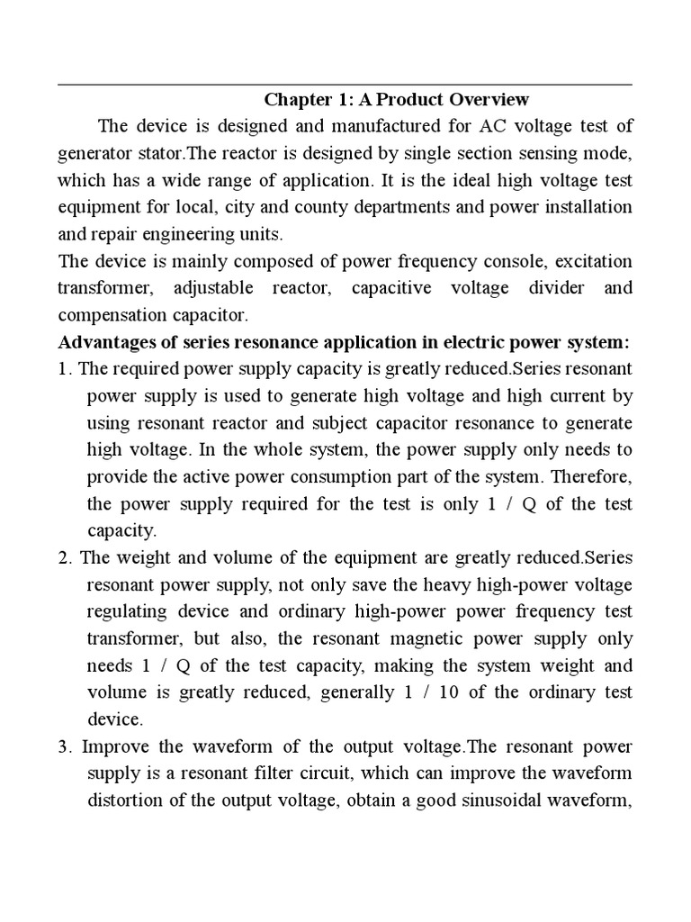 700kVA Transformer Test Device Overview | PDF | Power Supply | Inductor
