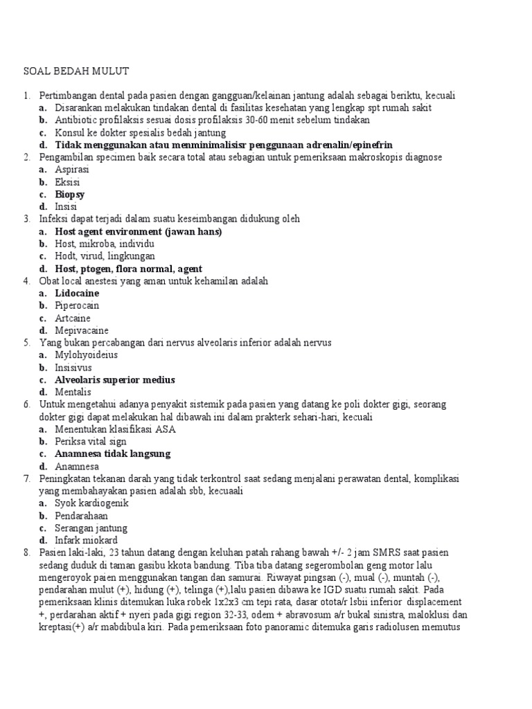 Soal Bedah Mulut-Dikonversi | PDF