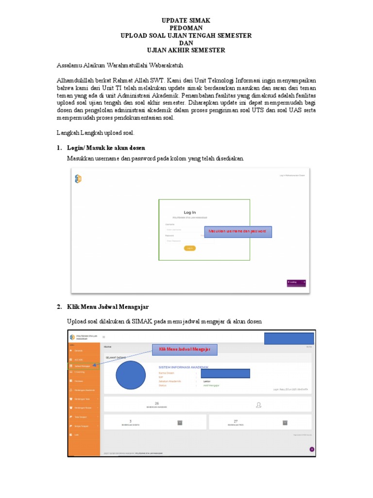 Pedoman Upload Soal Bagi Dopsen | PDF