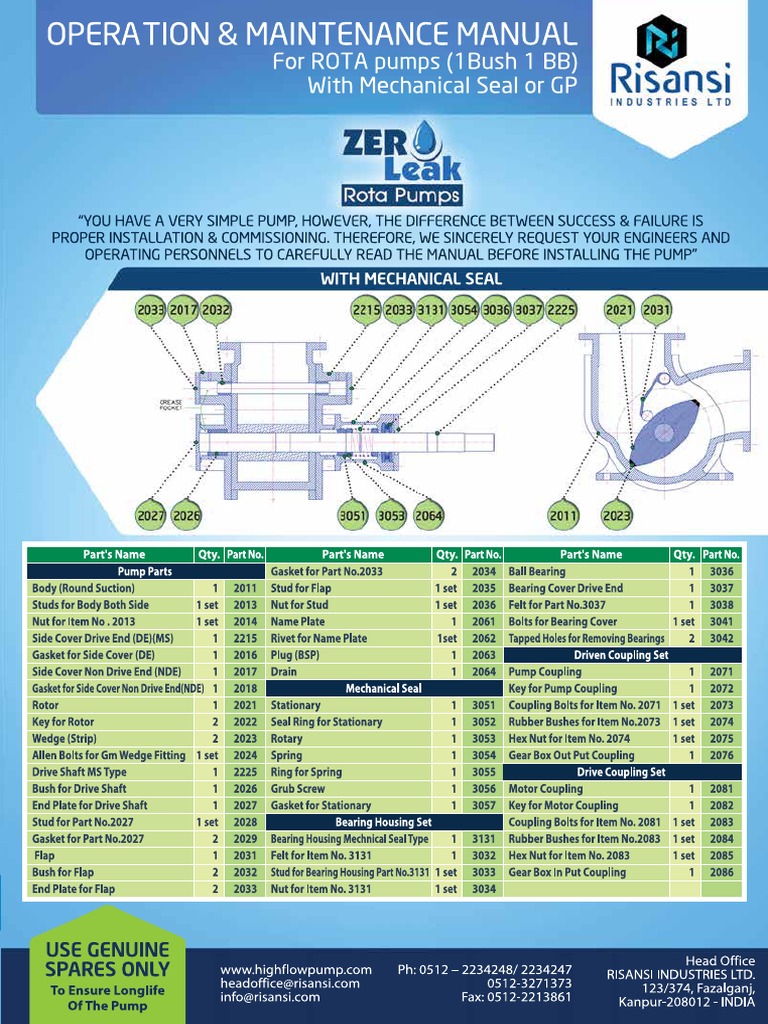 ROTA Pump Manual | PDF