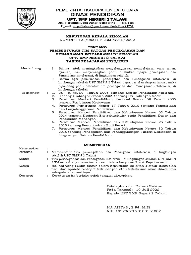 SK Tim Satgas Sop | PDF