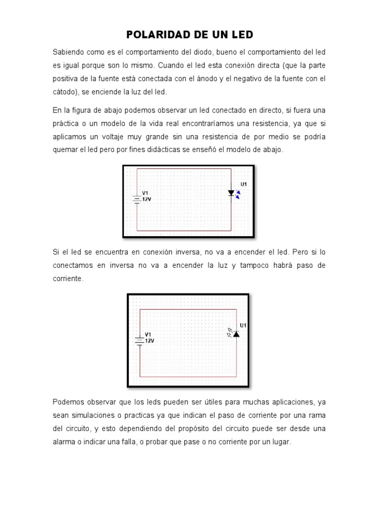 Polaridad de Un Led | PDF | Resistencia Eléctrica y Conductancia | Resistor