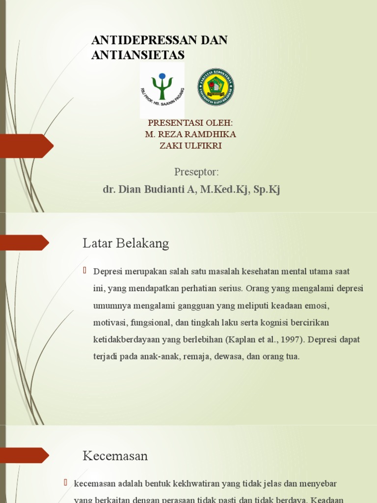 Obat Antidepresan dan Antiansietas | PDF
