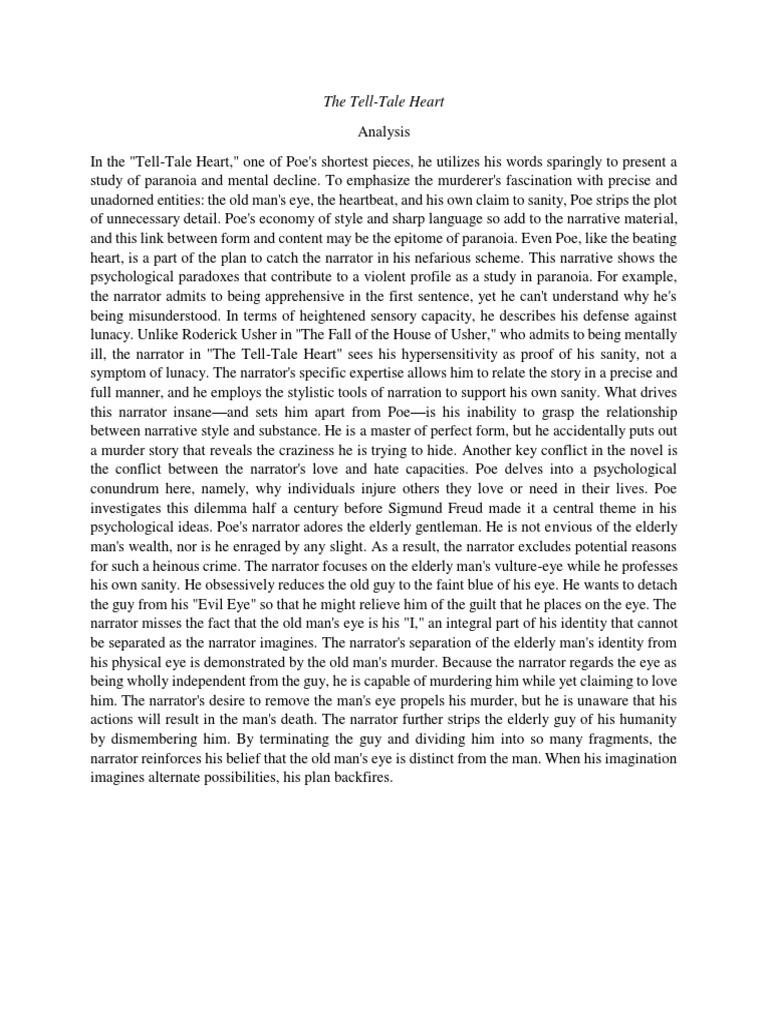 The Tell Tale Heart Analysis | PDF | Psychology