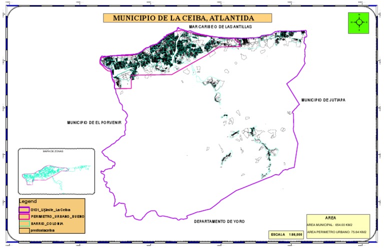 Mapa de La Ceiba y Municipios de Atlántida | PDF