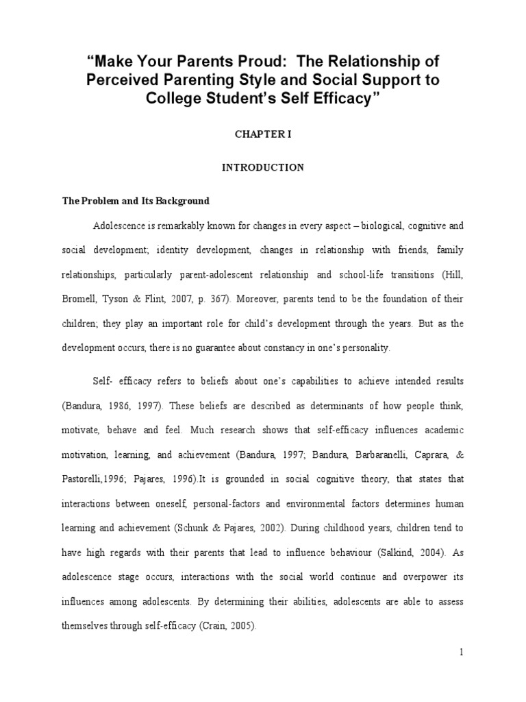 Perceived Parenting Styles and Social Su | PDF | Self Efficacy | Attachment Theory