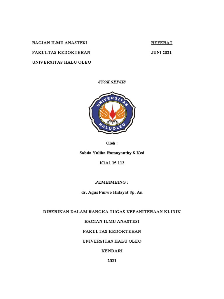 Pathway Syok Sepsis dalam Anestesi | PDF