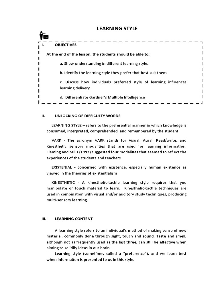 T'cheers Written Report Learning Style | PDF | Learning Styles | Intelligence