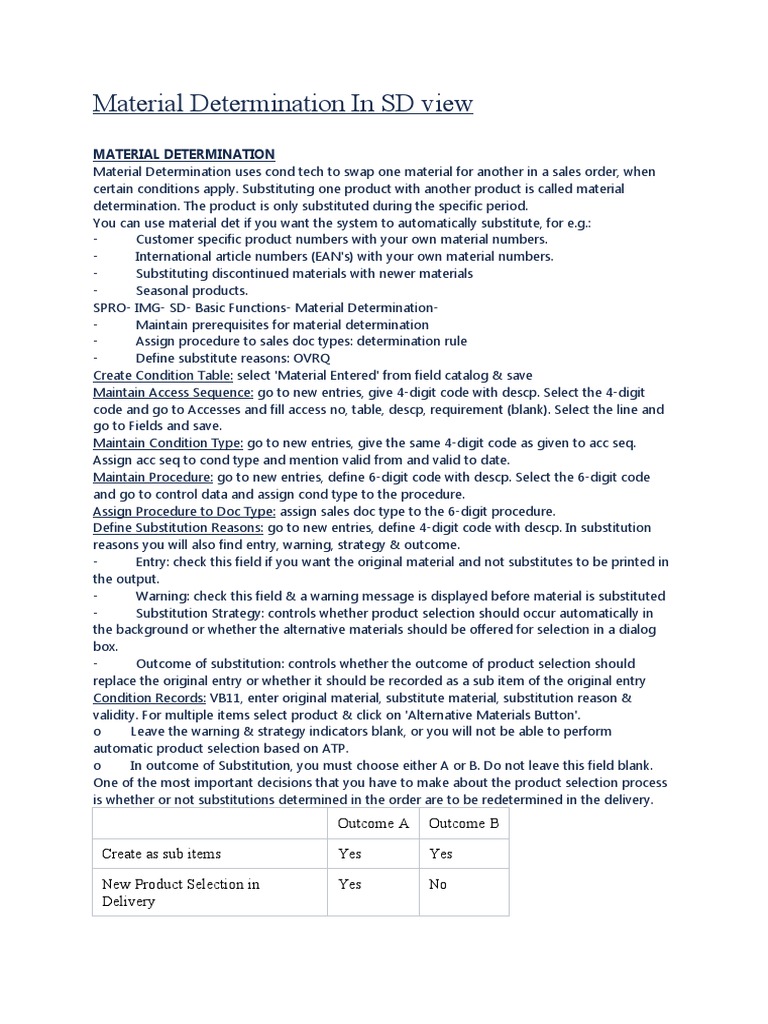 Material Determination | PDF | Sales | Software Engineering